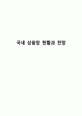 국내 상용망 현황과 전망-1페이지