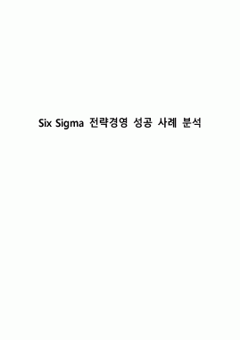 Six Sigma 전략경영 성공 사례 분석-1페이지