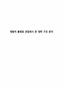 계층적 불평등 관점에서 본 대학 구조 분석-1페이지