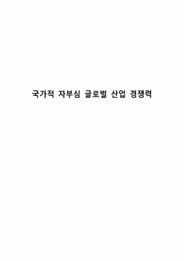 국가적 자부심 글로벌 산업 경쟁력-1페이지