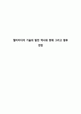 멀티미디어 기술의 발전 역사와 현재 그리고 향후 전망-1페이지