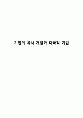 기업의 유사 개념과 다국적 기업-1페이지