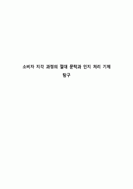 소비자 지각 과정의 절대 문턱과 인지 처리 기제 탐구-1페이지
