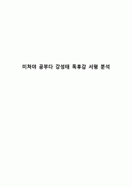 미쳐야 공부다 강성태 독후감 서평 분석-1페이지