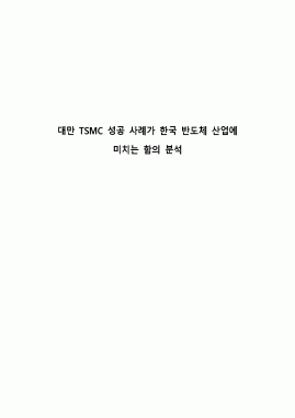 대만 TSMC 성공 사례가 한국 반도체 산업에 미치는 함의 분석-1페이지