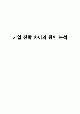 기업 전략 차이의 원인 분석-1페이지