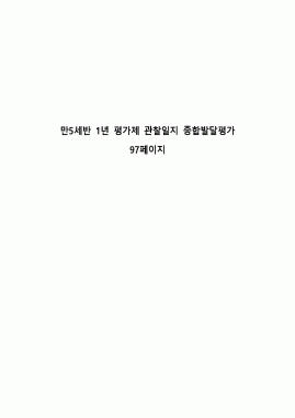 만5세반 1년 평가제 관찰일지 종합발달평가 97페이지-1페이지