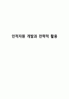 인적자원 개발과 전략적 활용-1페이지