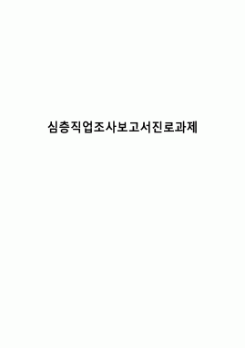 심층직업조사보고서진로과제-1페이지