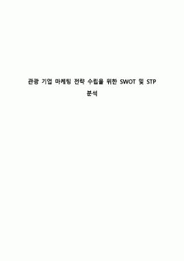 관광 기업 마케팅 전략 수립을 위한 SWOT 및 STP 분석-1페이지