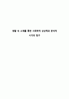 생활 속 소재를 통한 사회학적 상상력과 분석적 시각의 탐구-1페이지