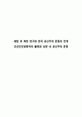 해방 후 북한 연구와 한국 공산주의 운동의 전개 조선인민공화국의 출현과 남한 내 공산주의 운동-1페이지