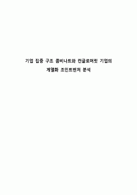 기업 집중 구조 콤비나트와 컨글로머릿 기업의 게열화 조인트벤처 분석-1페이지