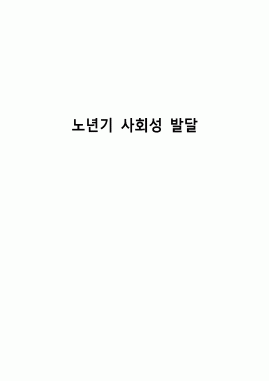 노년기 사회성 발달-1페이지