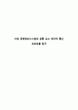 IT와 경영정보시스템의 공통 요소 데이터 통신 프로토콜 탐구-1페이지