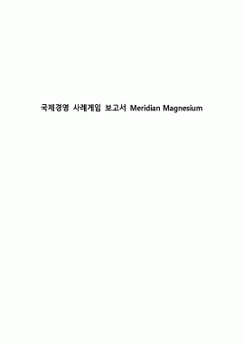 국제경영 사례게임 보고서 Meridian Magnesium-1페이지