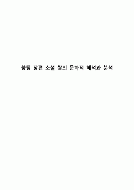 쑹팅 장편 소설 쌀의 문학적 해석과 분석-1페이지