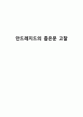 안드레지드의 좁은문 고찰-1페이지