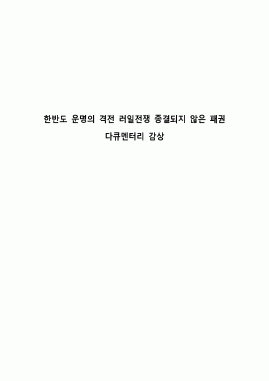 한반도 운명의 격전 러일전쟁 종결되지 않은 패권 다큐멘터리 감상-1페이지