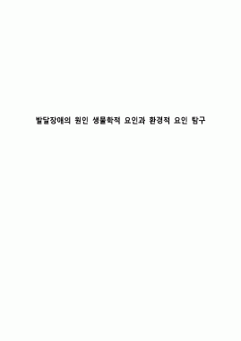 발달장애의 원인 생물학적 요인과 환경적 요인 탐구-1페이지