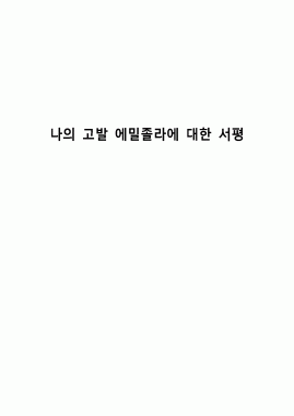 나의 고발 에밀졸라에 대한 서평-1페이지