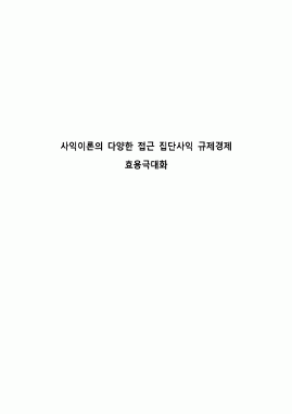 사익이론의 다양한 접근 집단사익 규제경제 효용극대화-1페이지