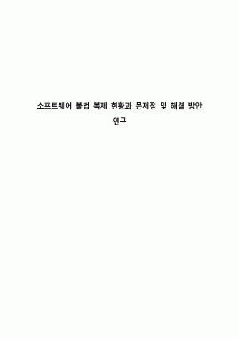 소프트웨어 불법 복제 현황과 문제점 및 해결 방안 연구-1페이지