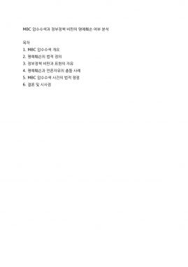 MBC 압수수색과 정부정책 비판의 명예훼손 여부 분석-1페이지