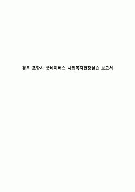 경북 포항시 굿네이버스 사회복지현장실습 보고서-1페이지