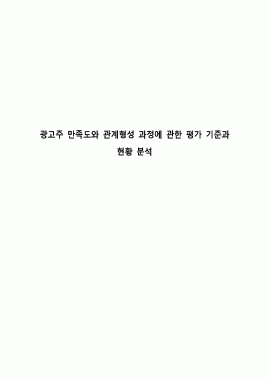 광고주 만족도와 관계형성 과정에 관한 평가 기준과 현황 분석-1페이지