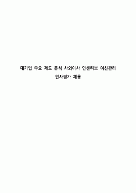 대기업 주요 제도 분석 사외이사 인센티브 여신관리 인사평가 채용-1페이지