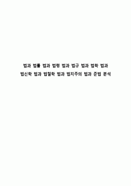 법과 법률 법과 법령 법과 법규 법과 법학 법과 법신학 법과 법철학 법과 법치주의 법과 준법 분석-1페이지