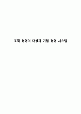 조직 경영의 대상과 기업 경영 시스템-1페이지