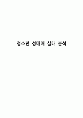 청소년 성매매 실태 분석-1페이지