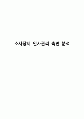 소사장제 인사관리 측면 분석-1페이지