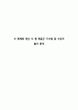 수 체계와 연산 식 셈 제곱근 기수법 및 수감각 놀이 분석-1페이지