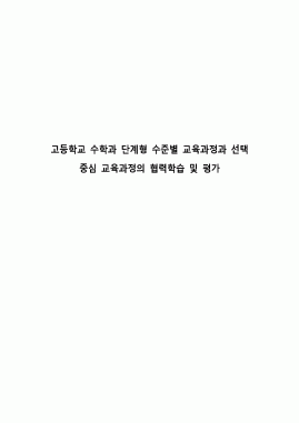 고등학교 수학과 단계형 수준별 교육과정과 선택 중심 교육과정의 협력학습 및 평가-1페이지