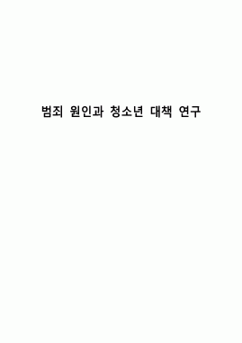 범죄 원인과 청소년 대책 연구-1페이지