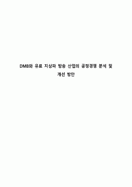 DMB와 유료 지상파 방송 산업의 공정경쟁 분석 및 개선 방안-1페이지