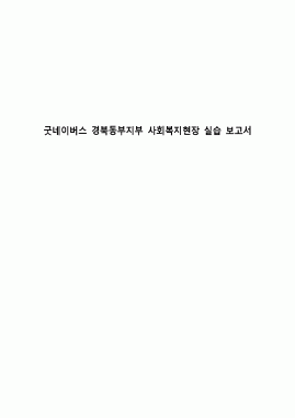 굿네이버스 경북동부지부 사회복지현장 실습 보고서-1페이지