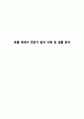 토플 에세이 전문가 첨삭 사례 및 샘플 분석-1페이지