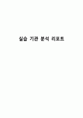 실습 기관 분석 리포트-1페이지