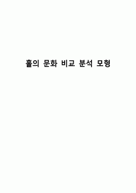 홀의 문화 비교 분석 모형-1페이지