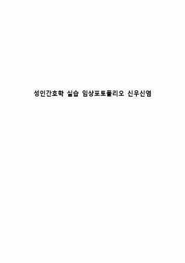 성인간호학 실습 임상포토폴리오 신우신염-1페이지