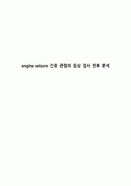 angina seizure 간호 관점의 임상 검사 전후 분석-1페이지