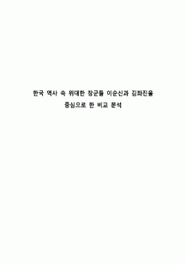 한국 역사 속 위대한 장군들 이순신과 김좌진을 중심으로 한 비교 분석-1페이지