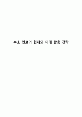 수소 연료의 현재와 미래 활용 전략-1페이지