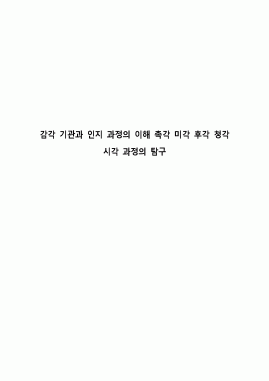 감각 기관과 인지 과정의 이해 촉각 미각 후각 청각 시각 과정의 탐구-1페이지