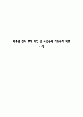 계층별 전략 경영 기업 및 사업부와 기능부서 적용 사례-1페이지