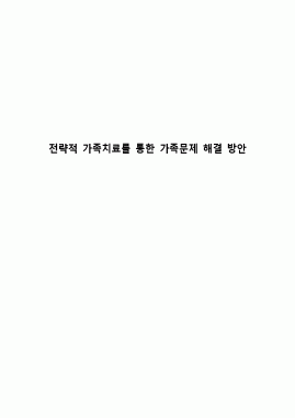 전략적 가족치료를 통한 가족문제 해결 방안-1페이지